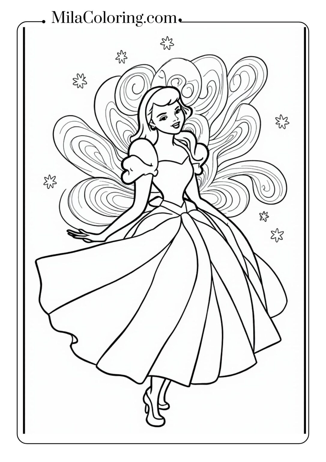 +50 Cinderella Coloring pages - Mila Coloring Free Printable