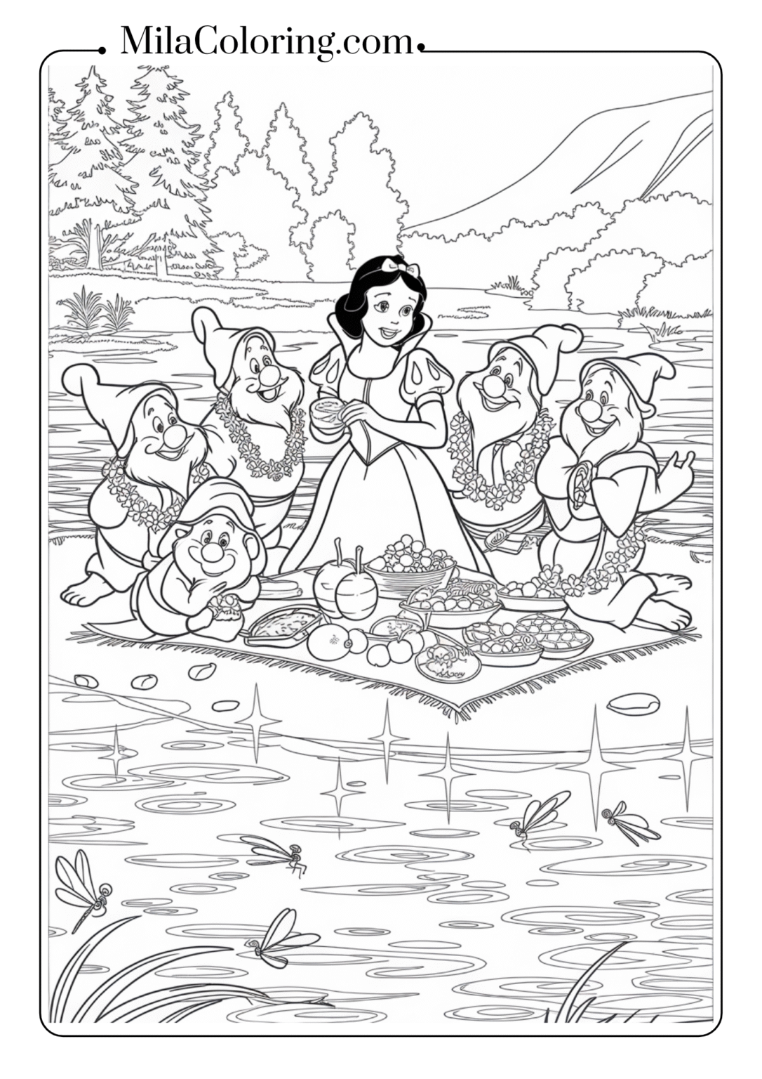 +38 Snow white coloring pages - Mila Coloring Free Printable