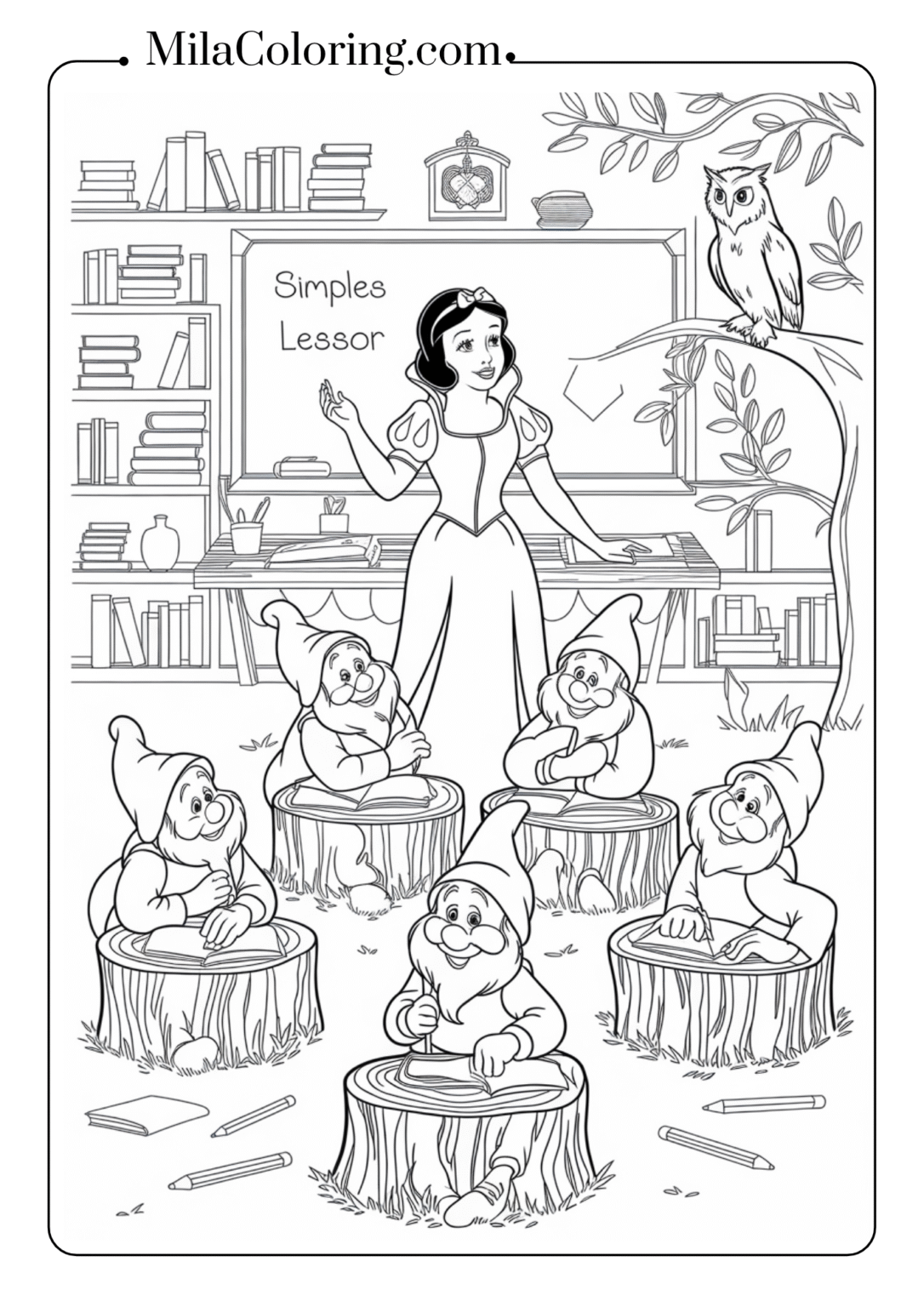 +38 Snow white coloring pages - Mila Coloring Free Printable