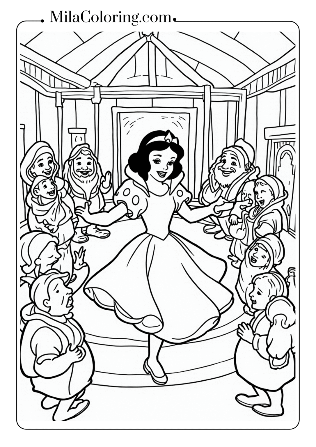 +38 Snow white coloring pages - Mila Coloring Free Printable