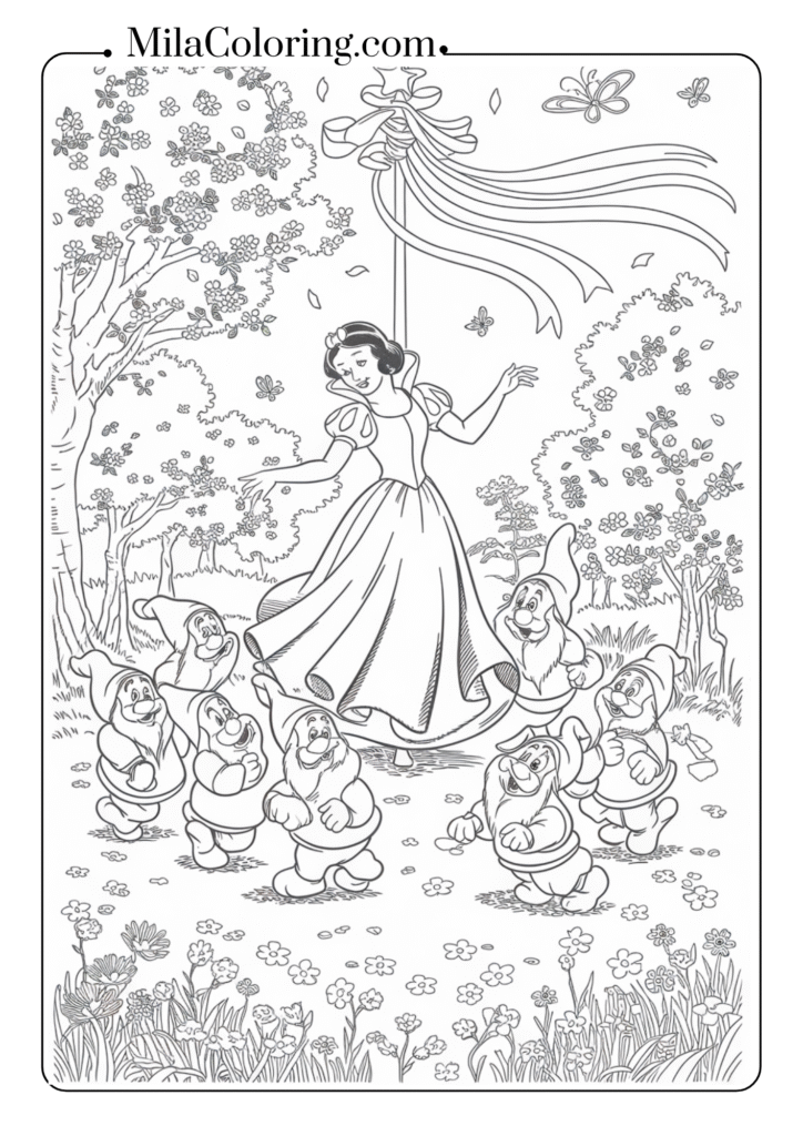 +38 Snow white coloring pages - Mila Coloring Free Printable
