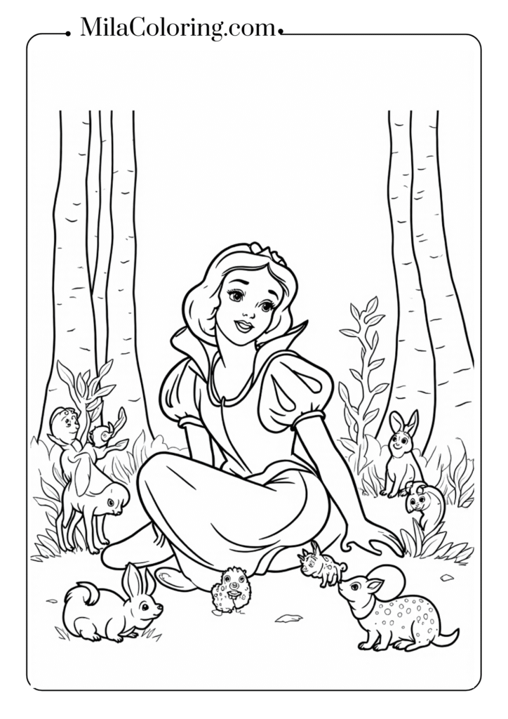 +38 Snow white coloring pages - Mila Coloring Free Printable