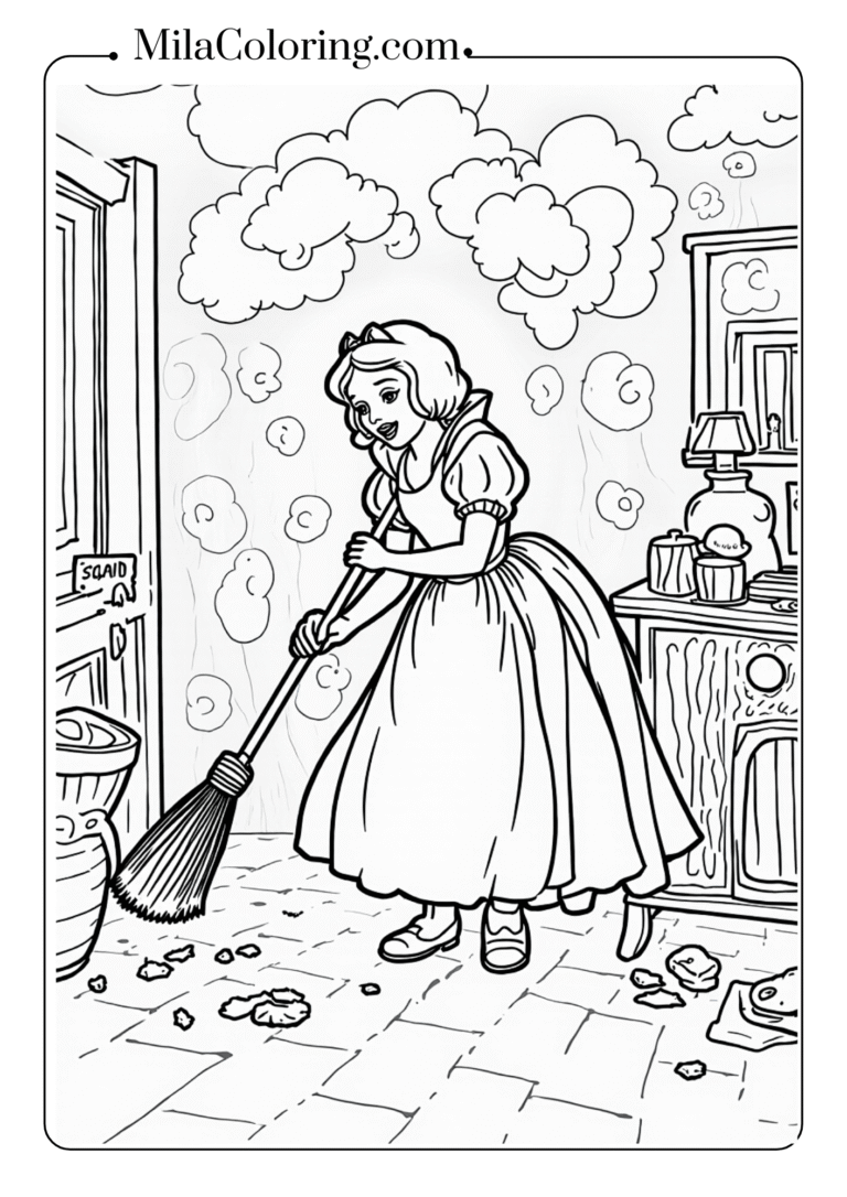 +38 Snow white coloring pages - Mila Coloring Free Printable
