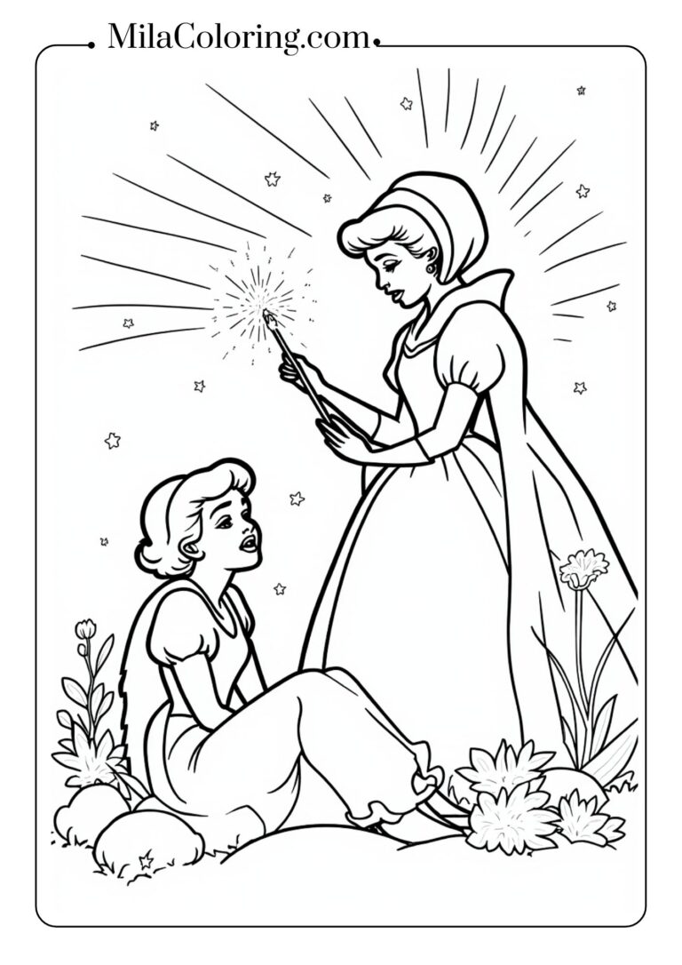 +50 Cinderella Coloring pages - Mila Coloring Free Printable