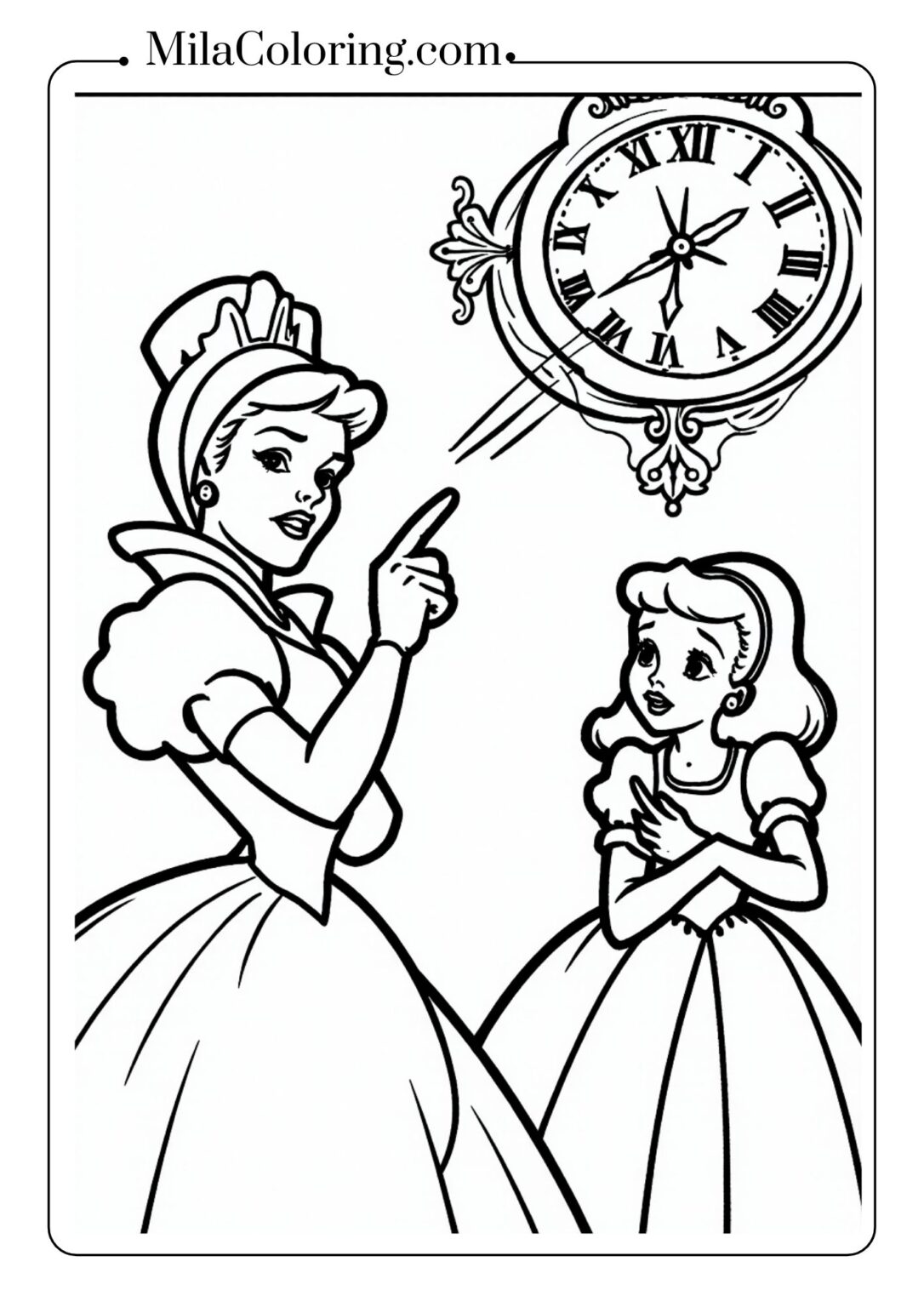 +50 Cinderella Coloring pages - Mila Coloring Free Printable