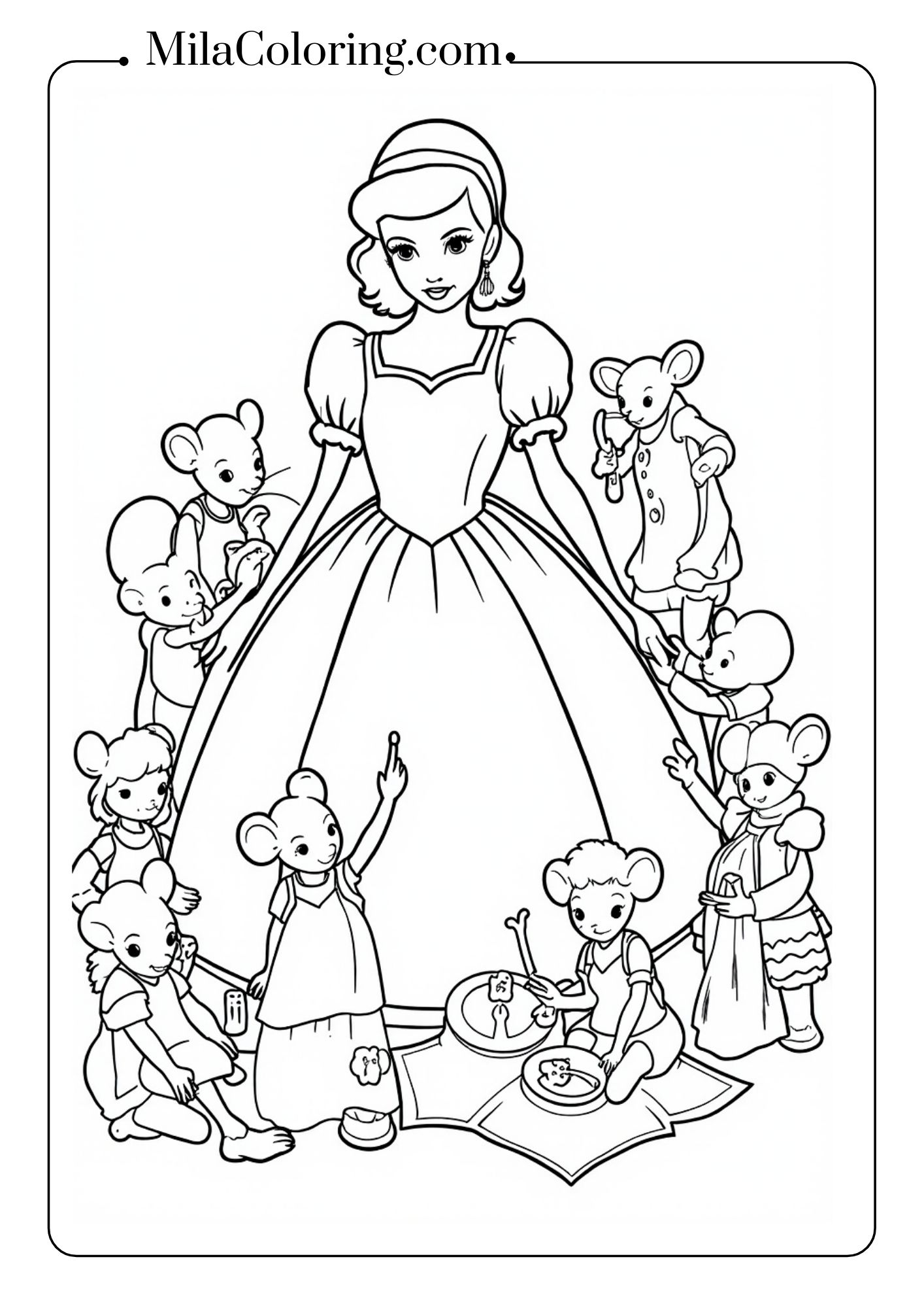 +50 Cinderella Coloring pages - Mila Coloring Free Printable