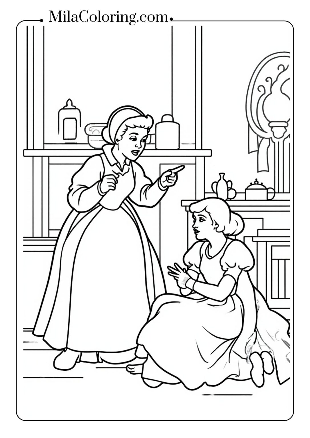 +50 Cinderella Coloring pages - Mila Coloring Free Printable