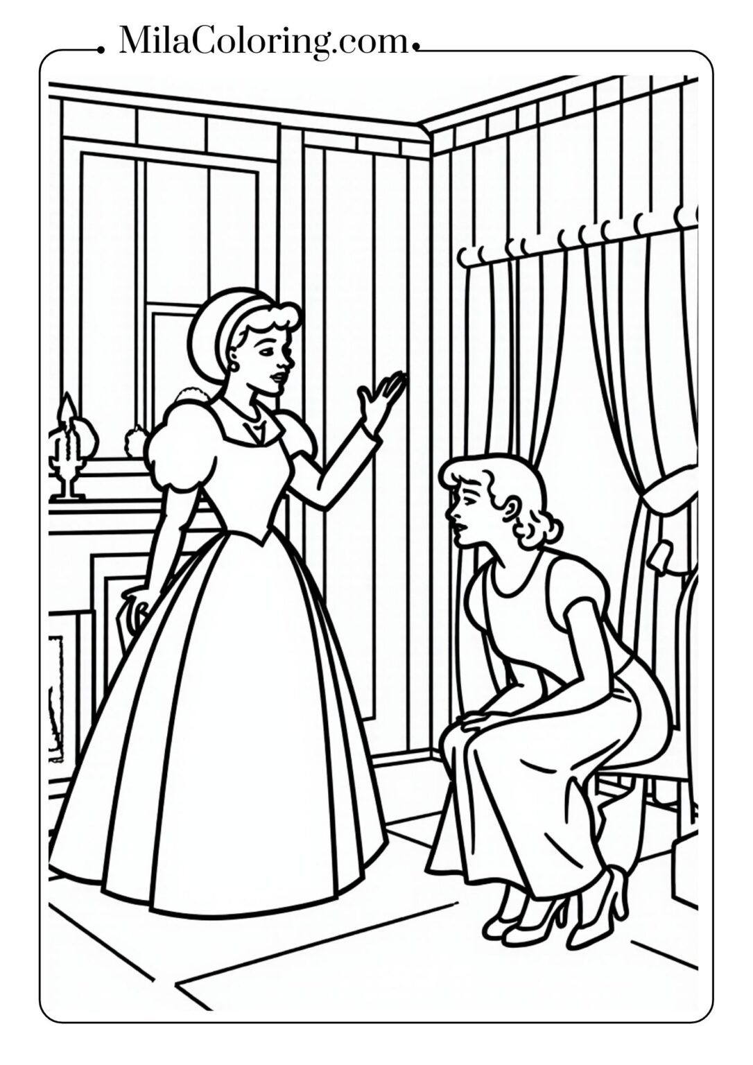 +50 Cinderella Coloring pages - Mila Coloring Free Printable