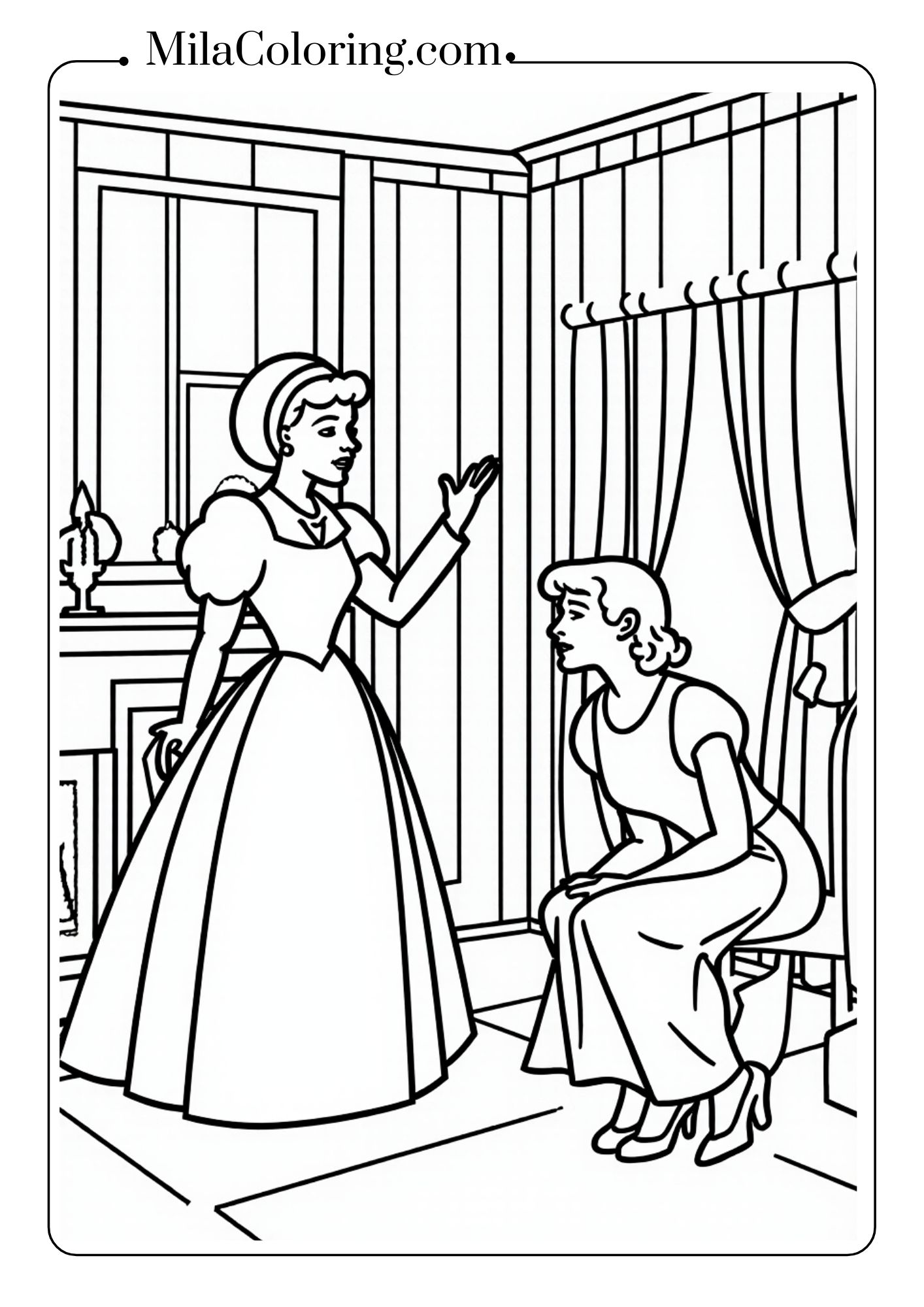 +50 Cinderella Coloring pages - Mila Coloring Free Printable