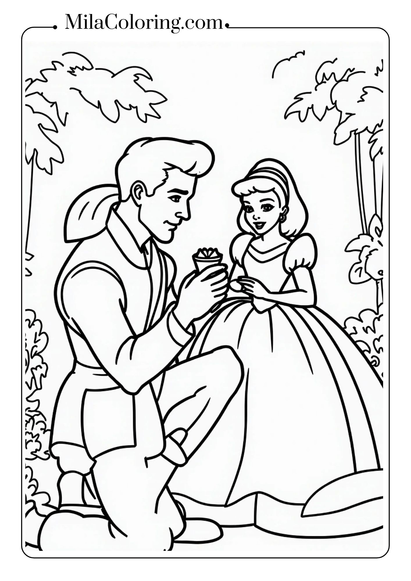 +50 Cinderella Coloring pages - Mila Coloring Free Printable